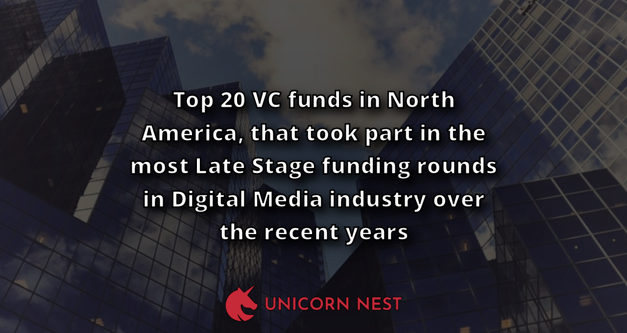 Top 20 VC funds in North America, that took part in the most Late Stage ...